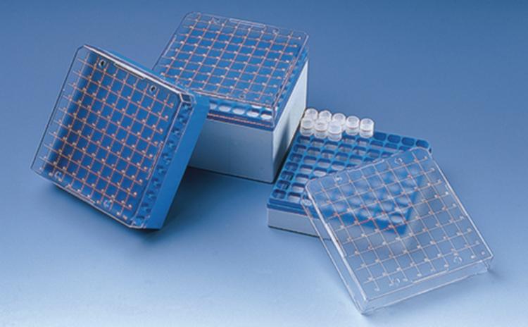 Storage box, PC, for 81 cryogenic tubes for 3.4 and 5 ml, stackable ...